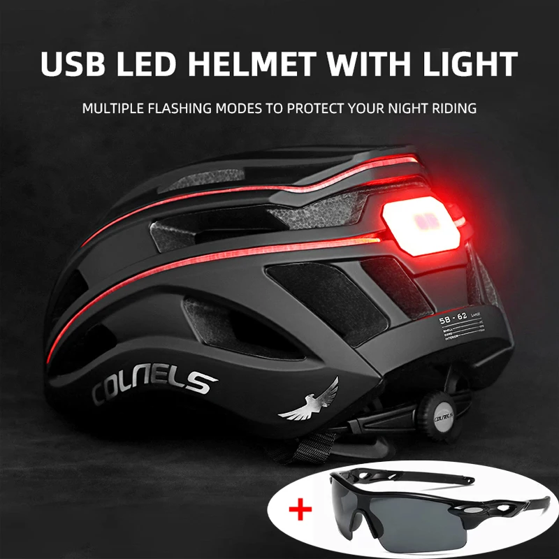 Bicycle-Helmet-MTB-Ride-LED-Lights-Racing-Road-Bike-Helmet-Men-and ...