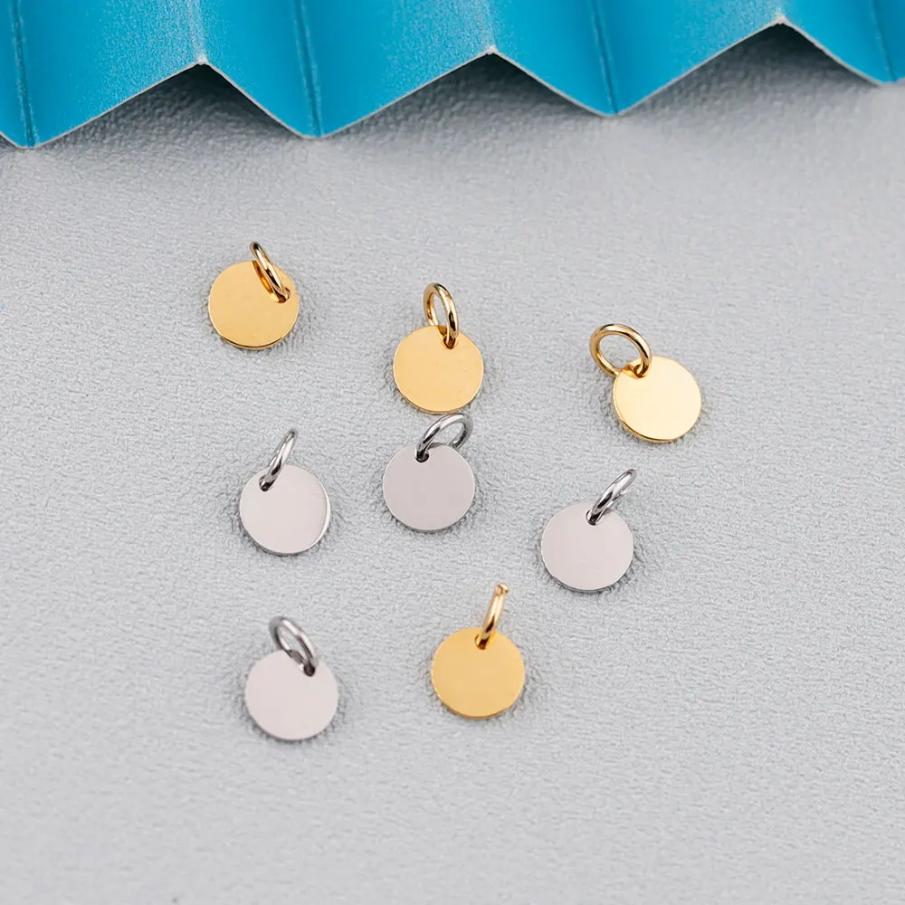 Clearance-Sale-50pcs-lot-8mm-Circle-Tag-Laser-Engrave-Custom-Logo-Tag ...