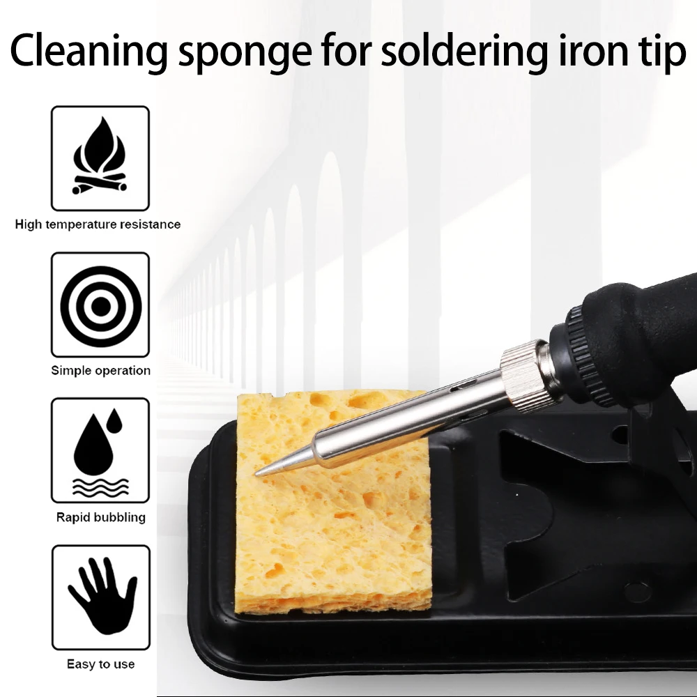 10/50pcs Soldering Iron Tip Tin Cleaner Cleaning Sponge Yellow Heat ...