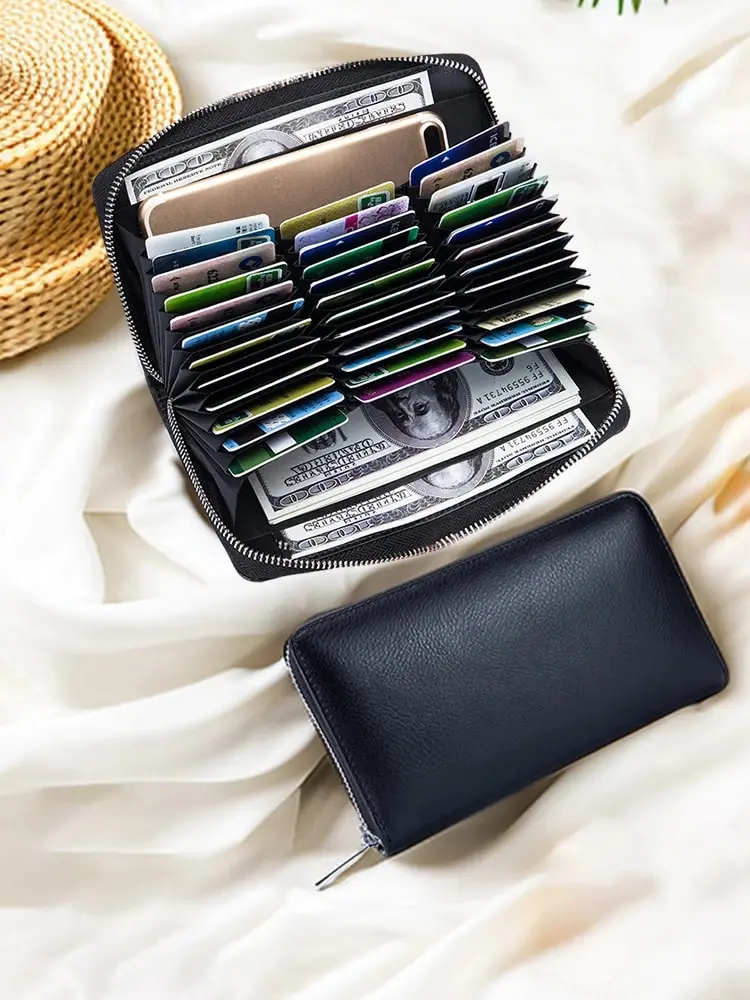 Genuine-Leather-Wallet-Large-Capacity-Multi-Card-Slots-Multifunctional ...