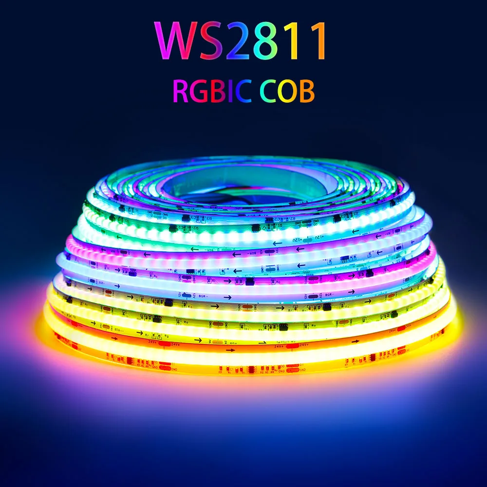 Ws2811-cob-rgbic-led-streifen-licht-720-120leds-m-adressierbare-spi ...