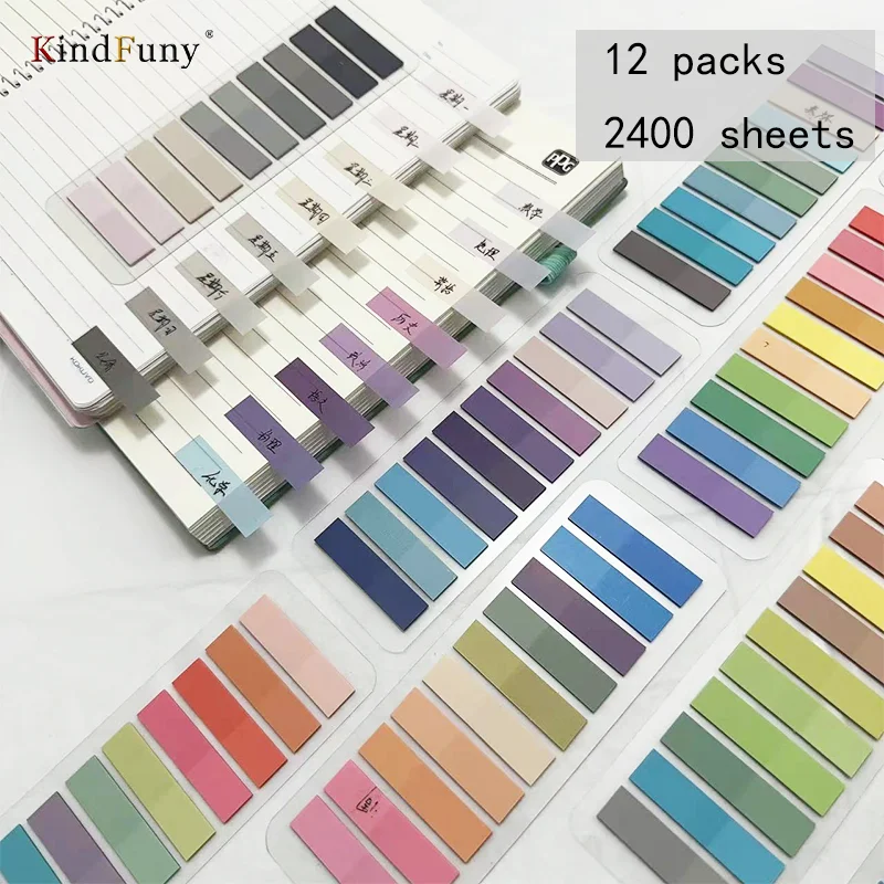 2400Pc-Stationery-Index-Tabs-Self-Adhesive-Page-Markers-Transparent ...