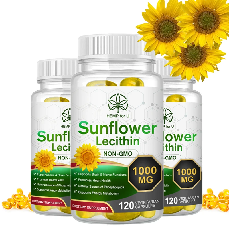 HFU-Sunflower-Lecithin-Softgel-Capsules-120-Count-Rich-in ...