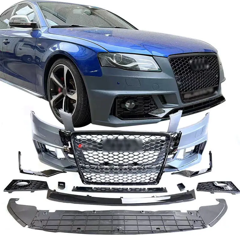 Full-Set-Car-Front-Bumper-Grill-Bodykit-For-Audi-A4-B8-To-Rs4 ...