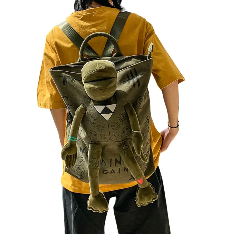 Frog-Backpacks-for-Men-Women-Graffiti-Inlaid-Plush-Frog-Monster-Zip ...