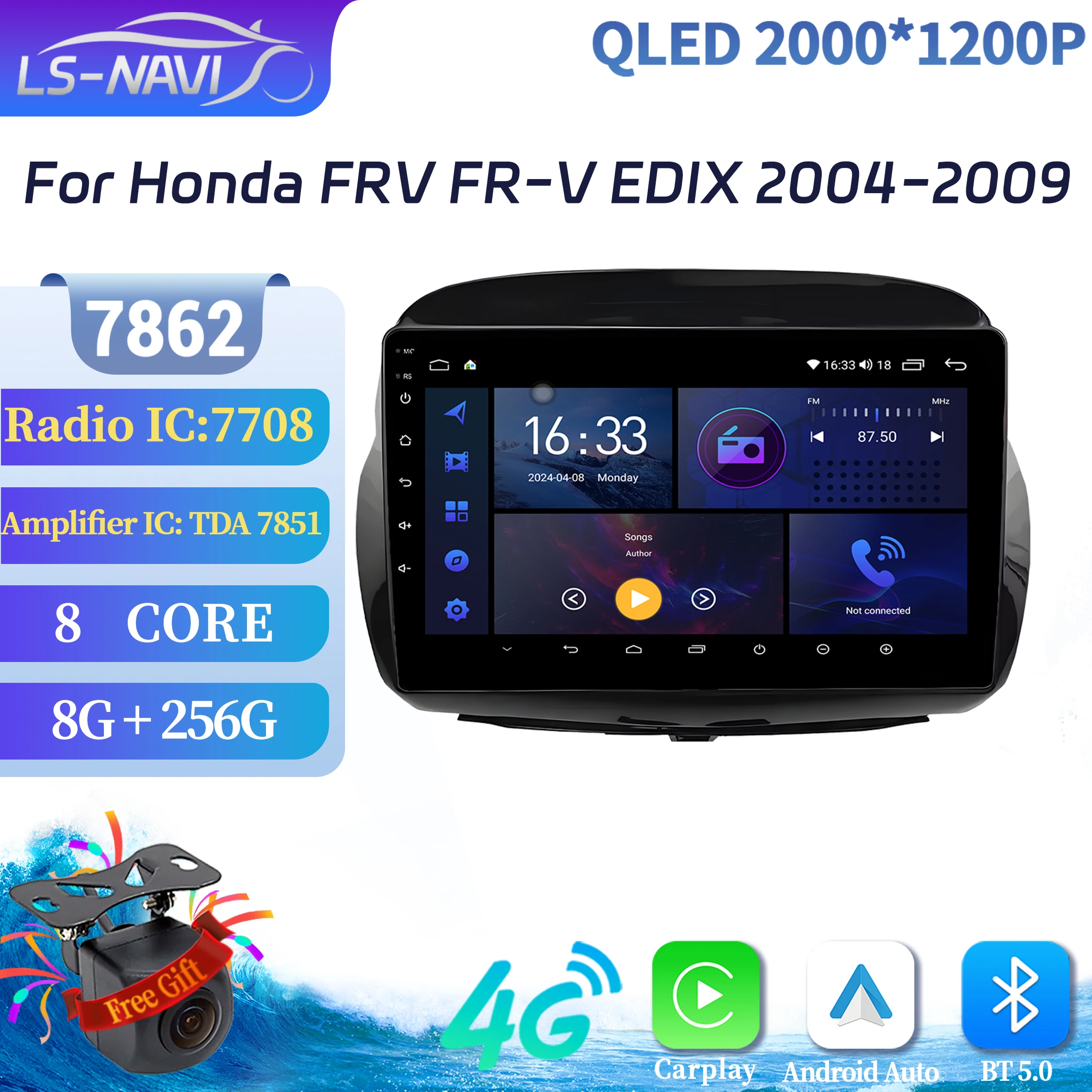 For Honda FRV FR-V EDIX 2004-2009 Car Radio Multimedia Navigation ...