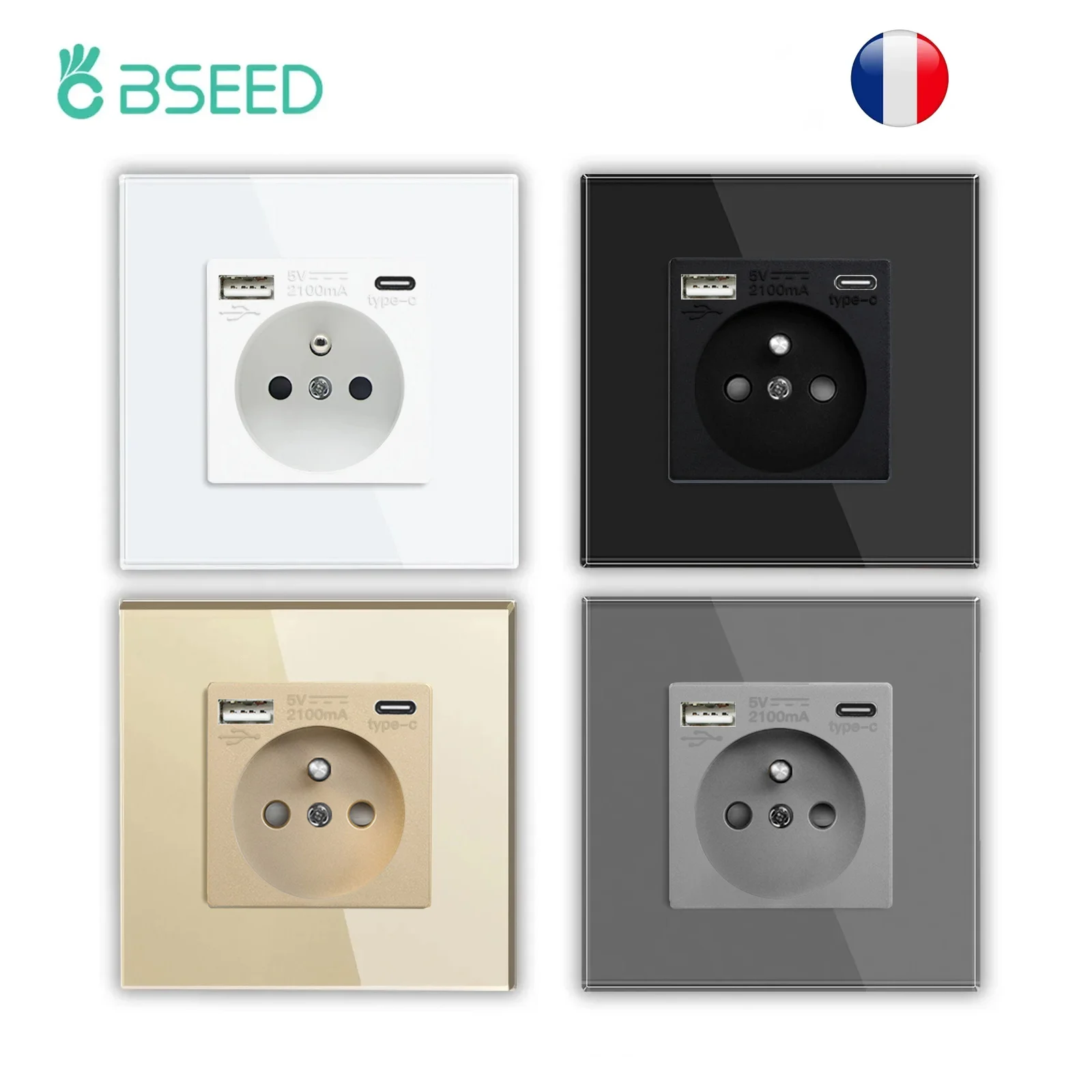 BSEED-Single-Type-C-USB-French-Socket-Double-Power-Socket-Triple-Wall ...