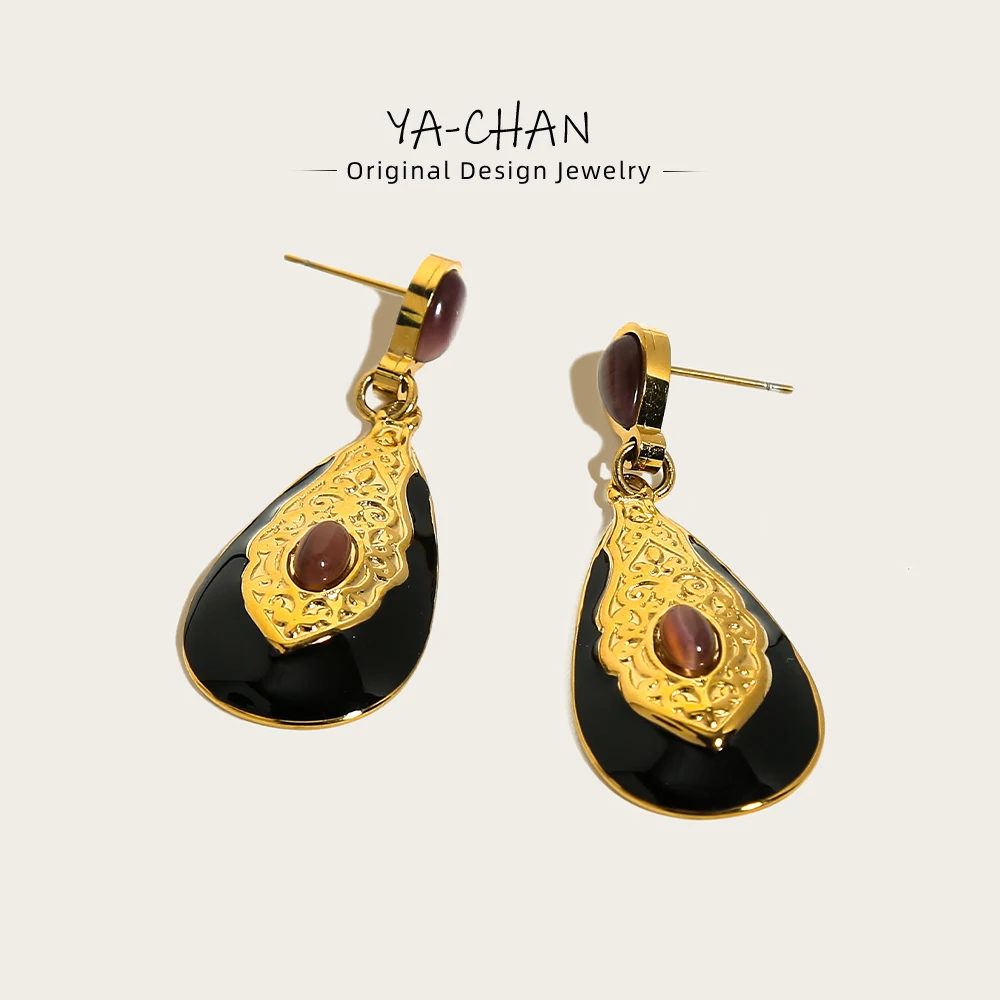 YACHAN-Luxury-18K-Gold-Plated-Stainless-Steel-Drop-Earrings-for-Women ...