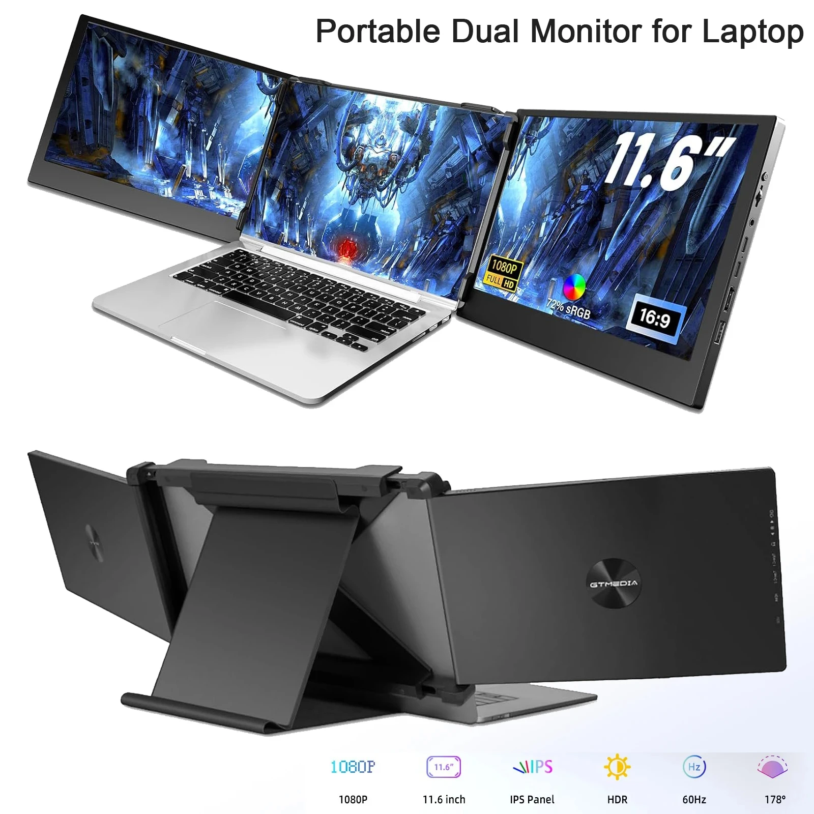 Gtmedia-Portable-Monitor-for-Laptop-Detachable-Triple-monitor-with ...