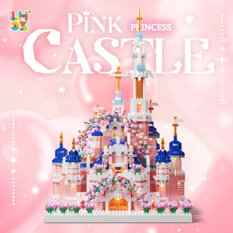 Disney Street View Pink Castle Diamond Building Blocks Princess Magic ...
