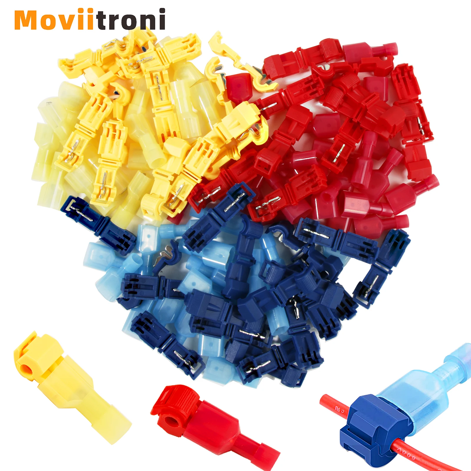 40pcs-60pcs-T-Tap-Quick-Cable-Connectors-Self-stripping-Electrical-Snap ...