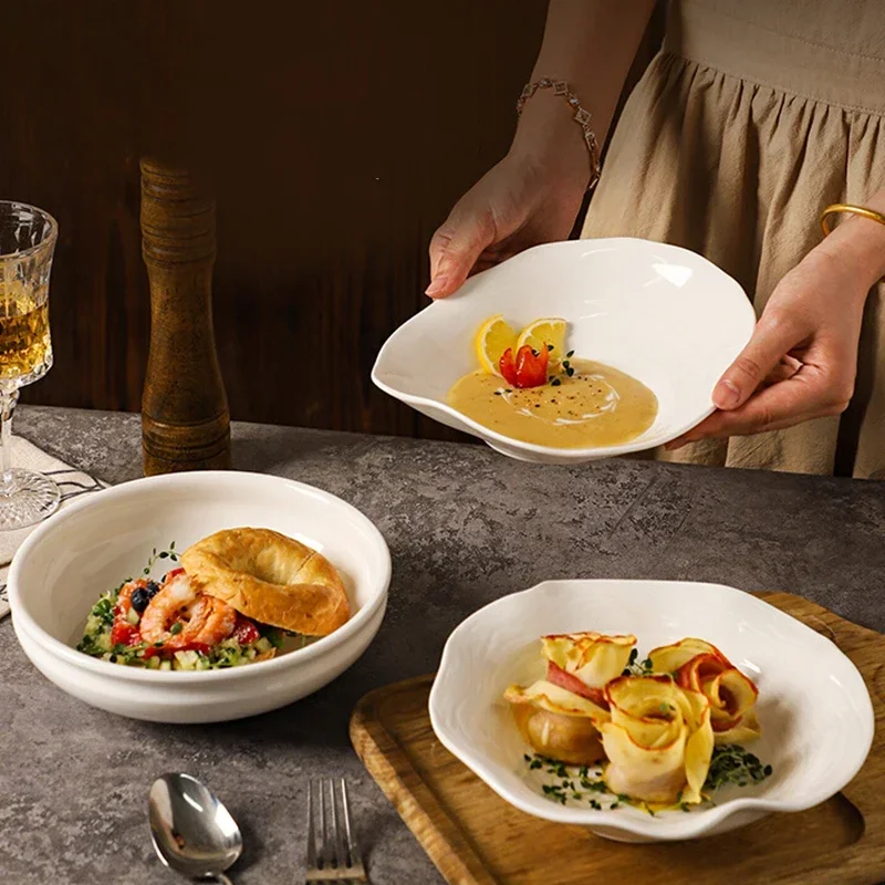 Creative-Irregular-Ceramic-Plates-High-End-Exquisite-Solid-Color ...