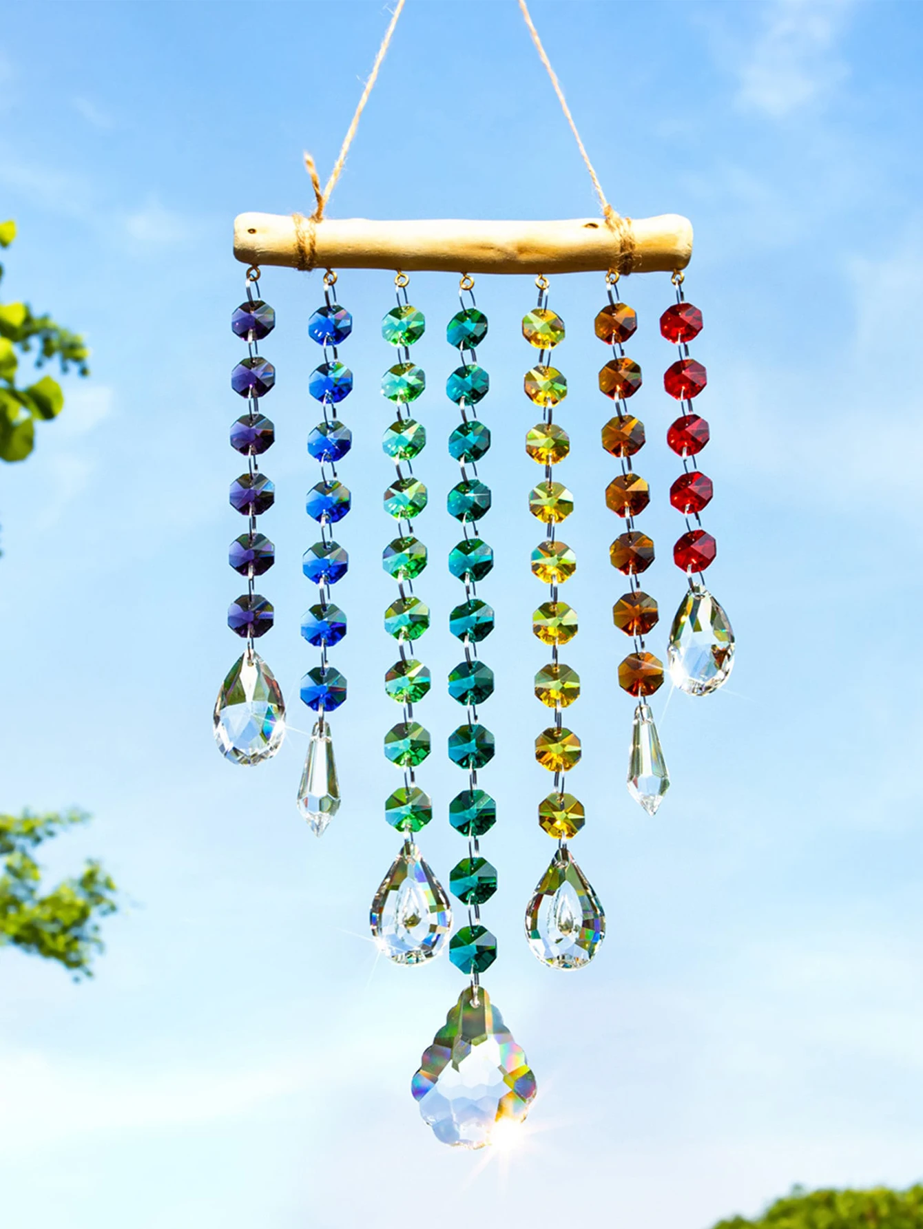 1pc crystal wind chime pendant outdoor gardening window room illusion ...