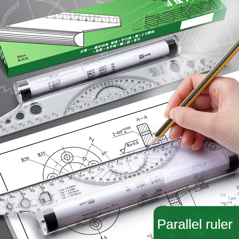 1Pc-Multi-function-Parallel-Ruler-30cm-Precise-Engineering-Drawing ...