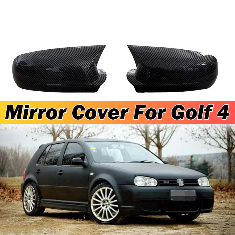 2pcs-paste-Side-RearView-Mirror-Cover-Caps-Gloss-Black-Carbon-for-VW ...