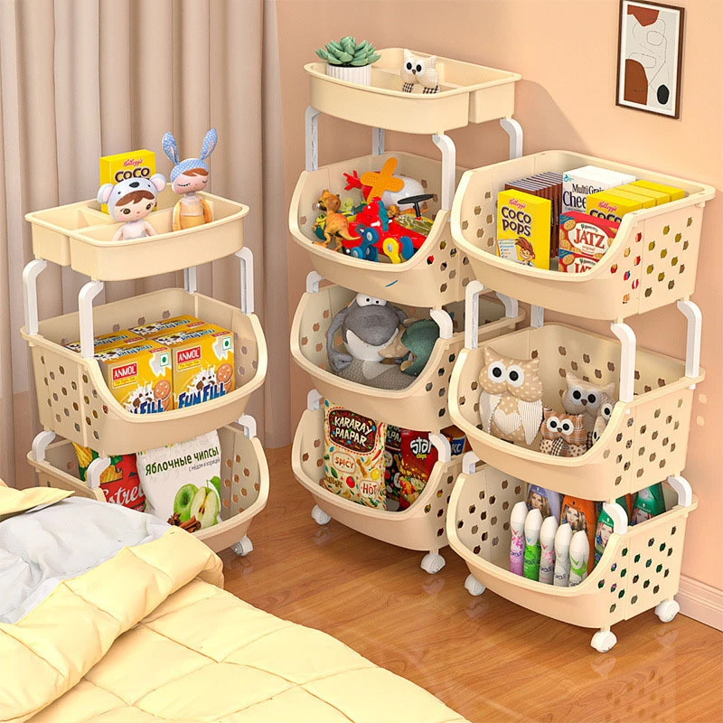 Trolley Storage Rack Kitchen Floor Multi storey Movable Bathroom Toilet ...