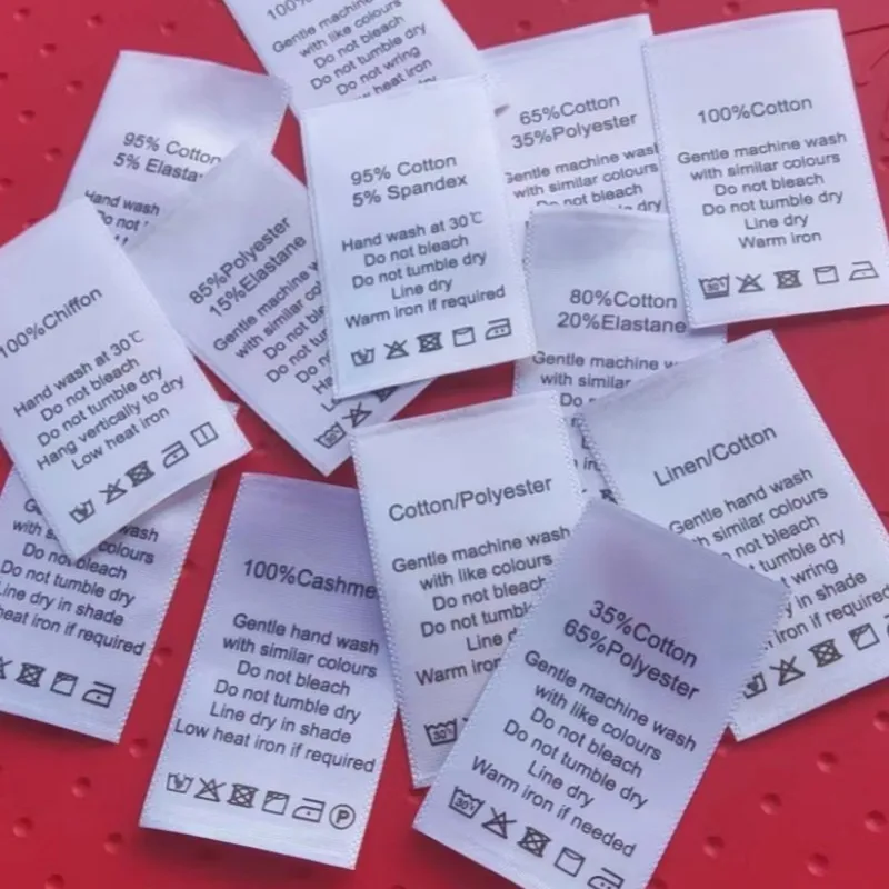 100PCS-In-Stock-Care-Label-Print-Satin-Cloth-Labels-Cotton-Silk ...
