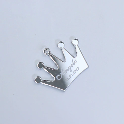 50/100pcs Personalized Acrylic Crown Tag Engraved Custom Baby Shower ...