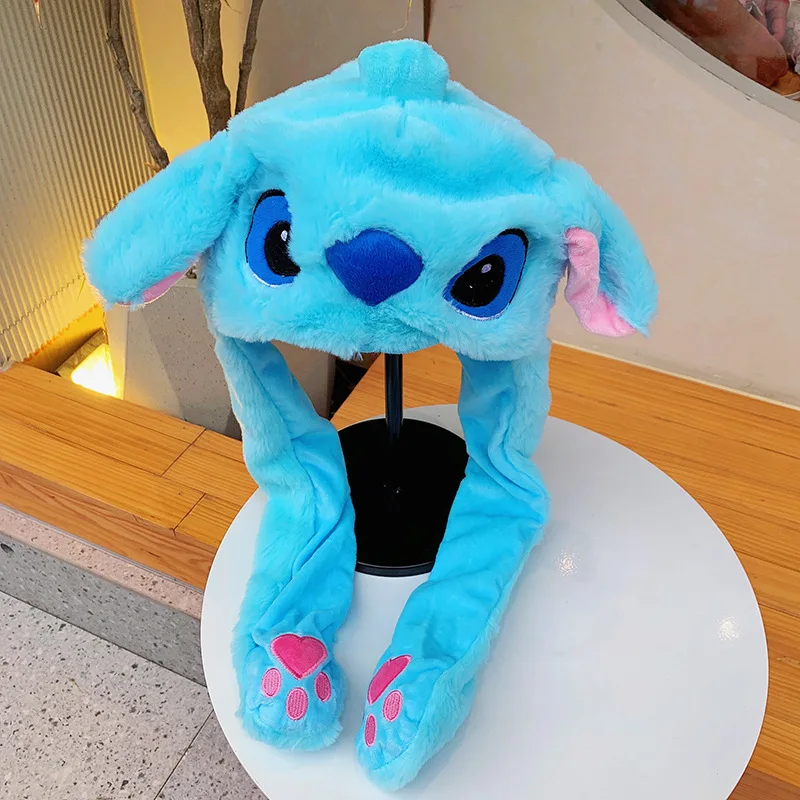 Disney-Stitch-Plush-Fluffy-Hat-Cartoon-Anime-Stich-Long-Ear-Luminous ...