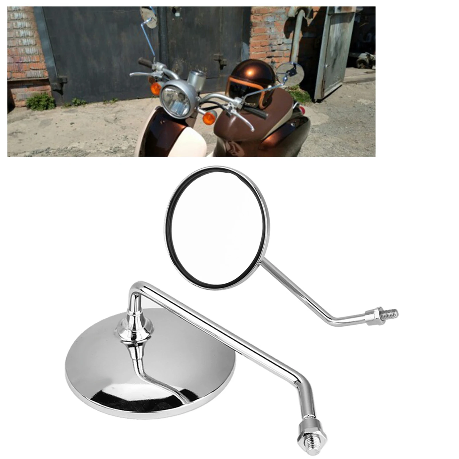 1-Pair-8mm-Right-and-Left-Side-Motorcycle-Rear-View-Mirror-Round ...