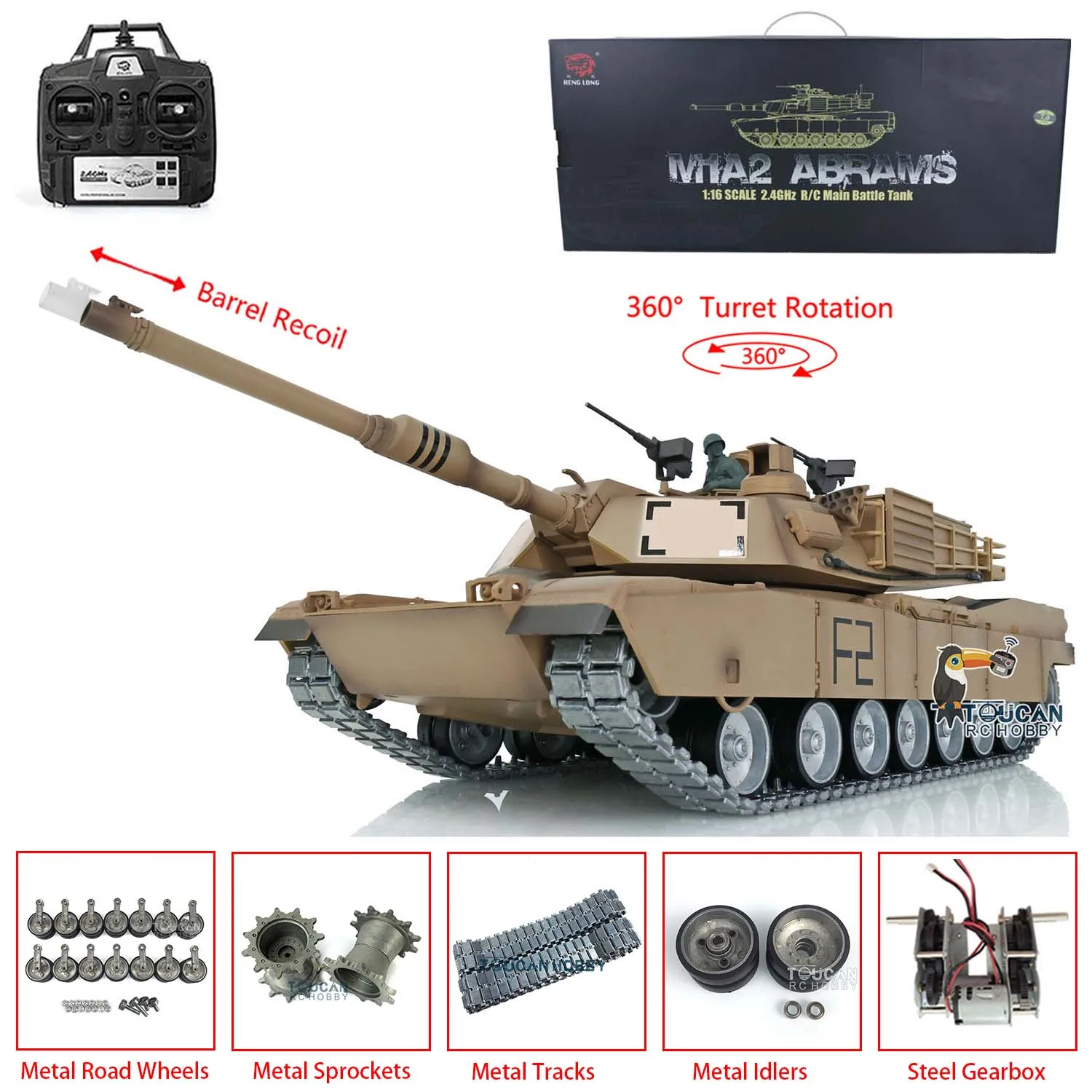 Juguetes para niños Heng Long 1/16 TK7.0 personalizar 3918 M1A2 Abrams ...