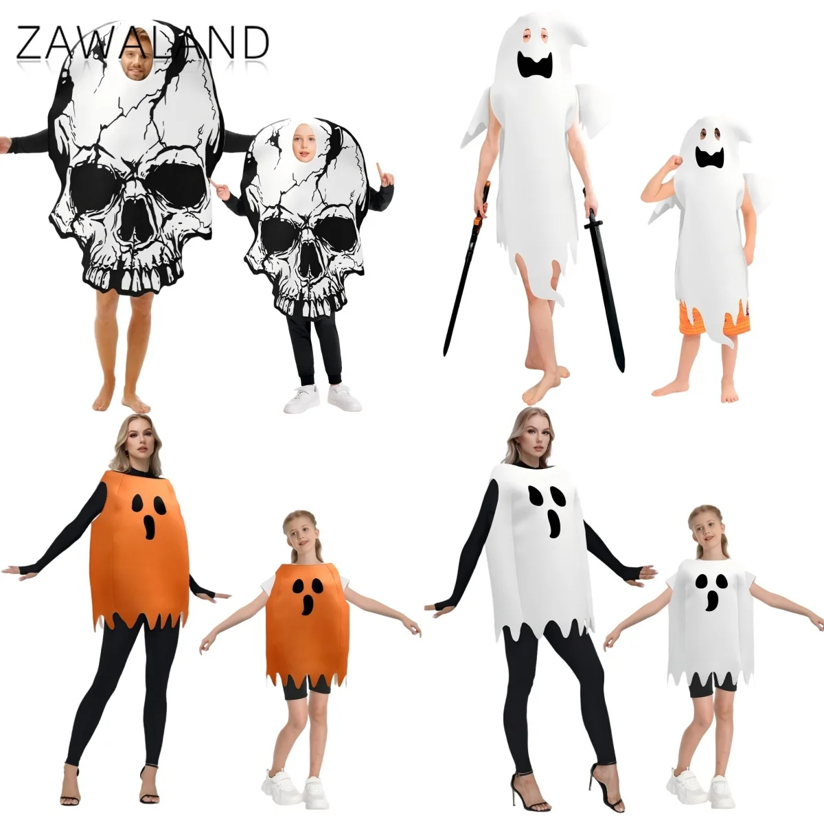 Halloween Skull Ghost Cosplay Costumes Fright Ghost Face Disguise ...