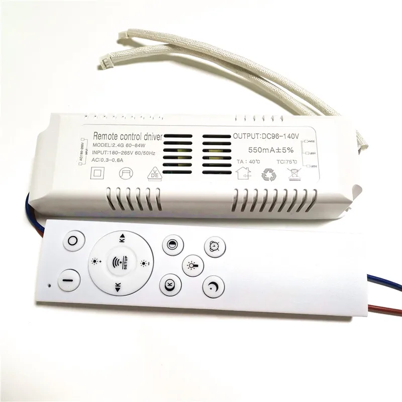 2-4G-220V-Remote-control-60W-84W-double-color-LED-Power-Drive-2-wire ...