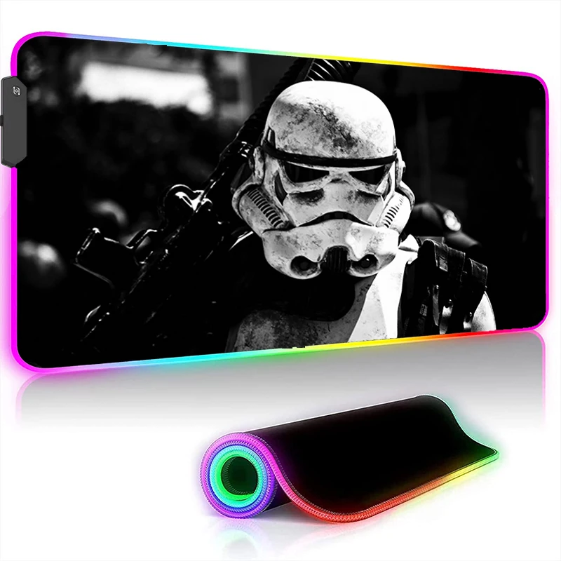 Led Rgb Gaming Mouse Pad Stormtrooper Star Wars Luminous Game Mats ...