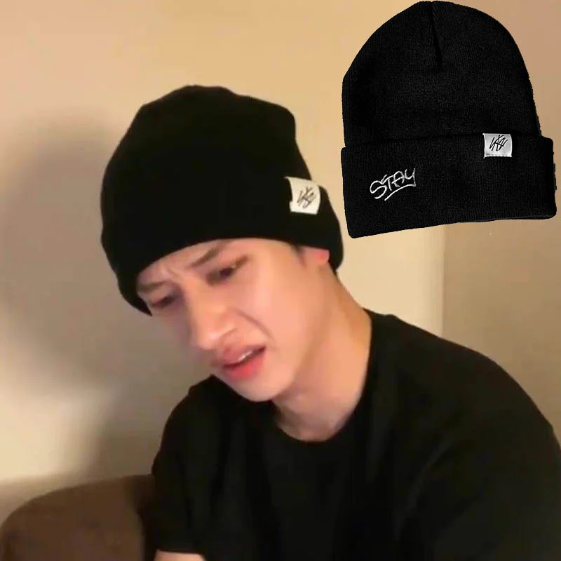 Kpop Stray Kids Knitted Cap Produced By Bang Chan Winter Letter ...