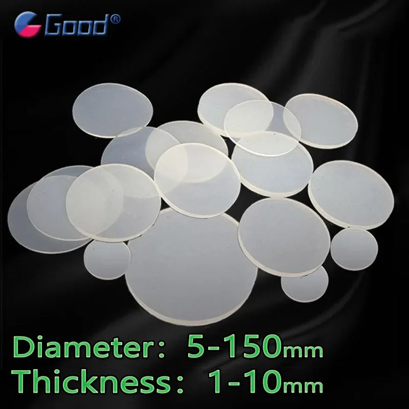Solid-Round-Silicone-Mat-Sheet-Seal-Gaskets-White-Rubber-Pad-Anti-Slip ...