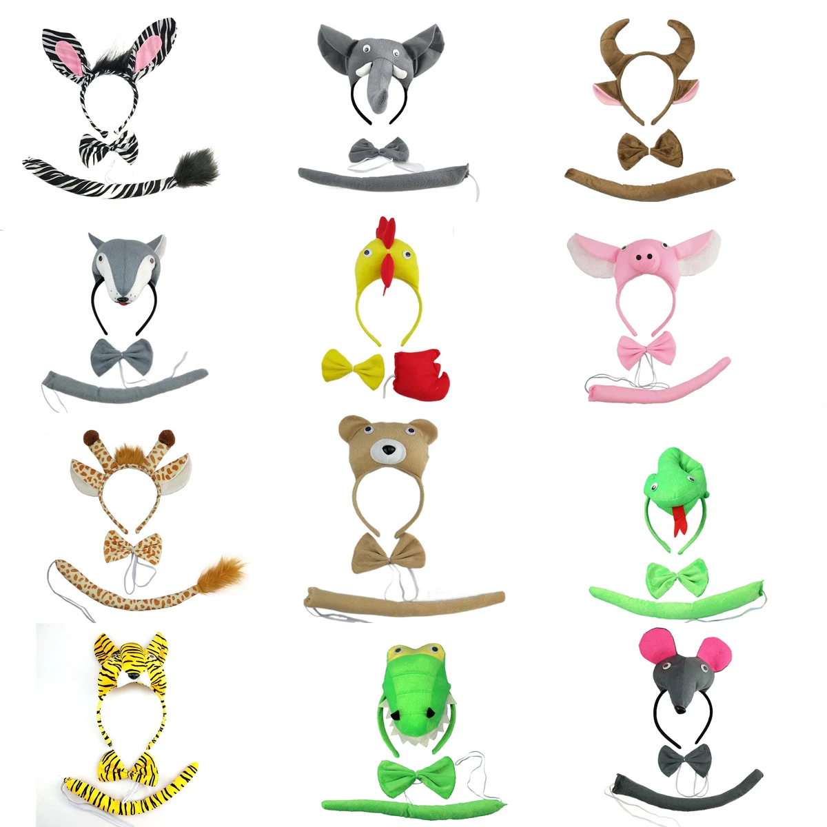 Adult Kids Party Plush Animal Ear Headband Wedding Birthday Gift ...