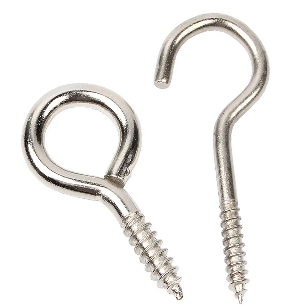 Nickel-Plated-Ram-s-Eye-Ring-Self-Tapping-Screw-Hook-Hanging-Ring-Iron ...