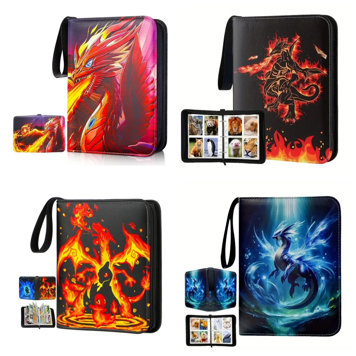 Trading-Card-Binder-4-Pocket-400-Pockets-Card-Holder-Album-with-50 ...