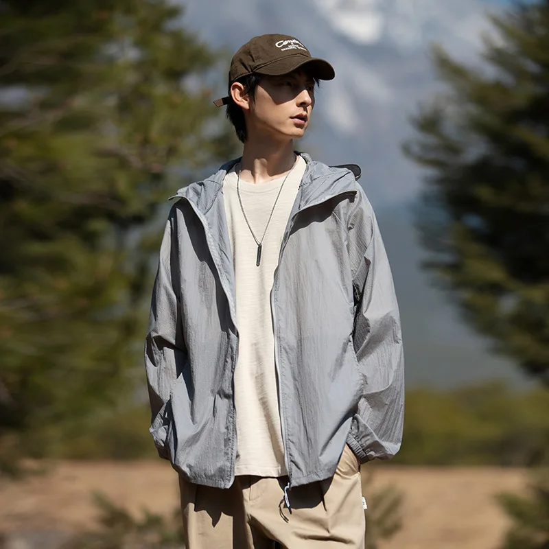 Men's summer UPF50+lightweight hooded oversized and thin sun resistant ...