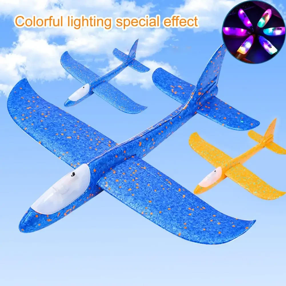Big-LED-Flash-Glider-Foam-Plane-Hand-Throw-Light-Inertial-AirPlane-EPP ...