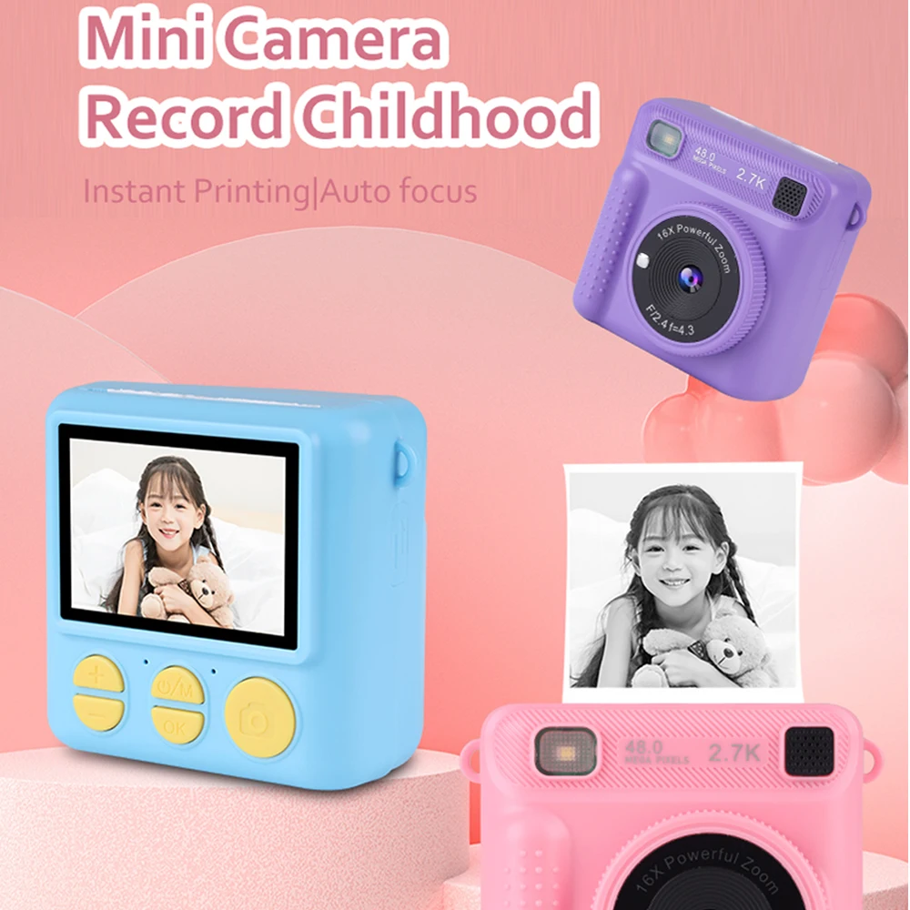 Kids-Camera-Instant-Print-Photo-1080P-Video-Digital-Thermal-Printing ...