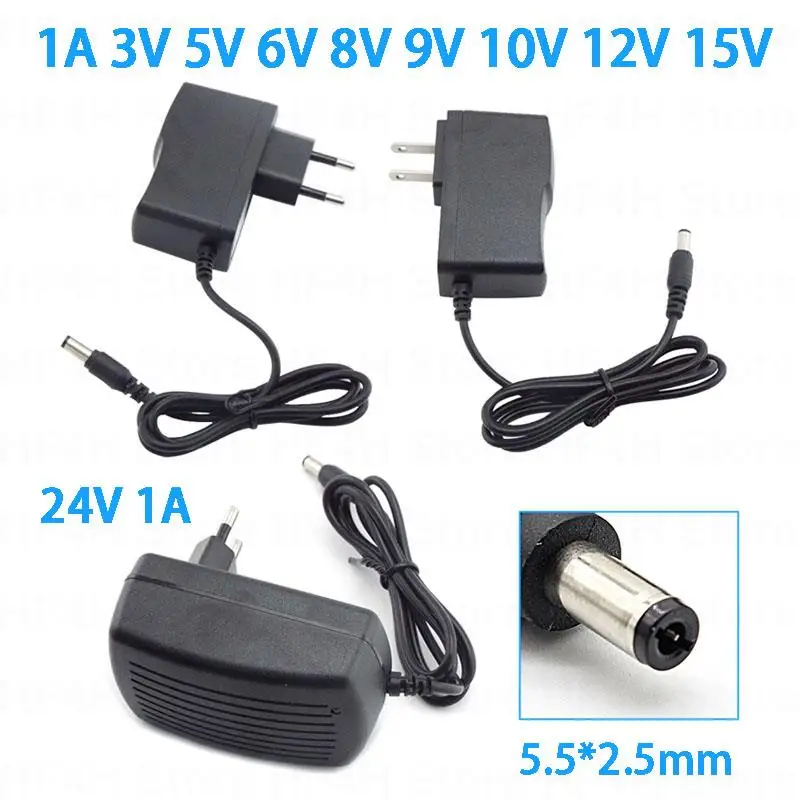 1A AC to DC Power Adapter 110-240V DC 3V 5V 6V 8V 9V 10V 12V 15V 24V Power Charger Adaptor ...