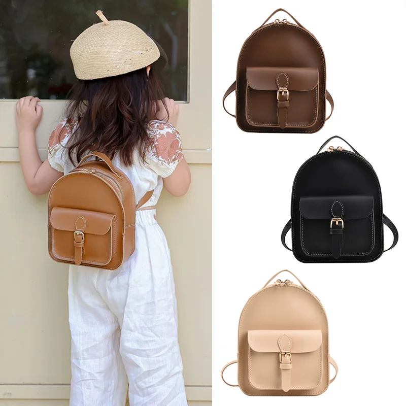 Vintage-Kids-Girls-School-Backpack-PU-Leather-Kindergarten-School-Bags ...