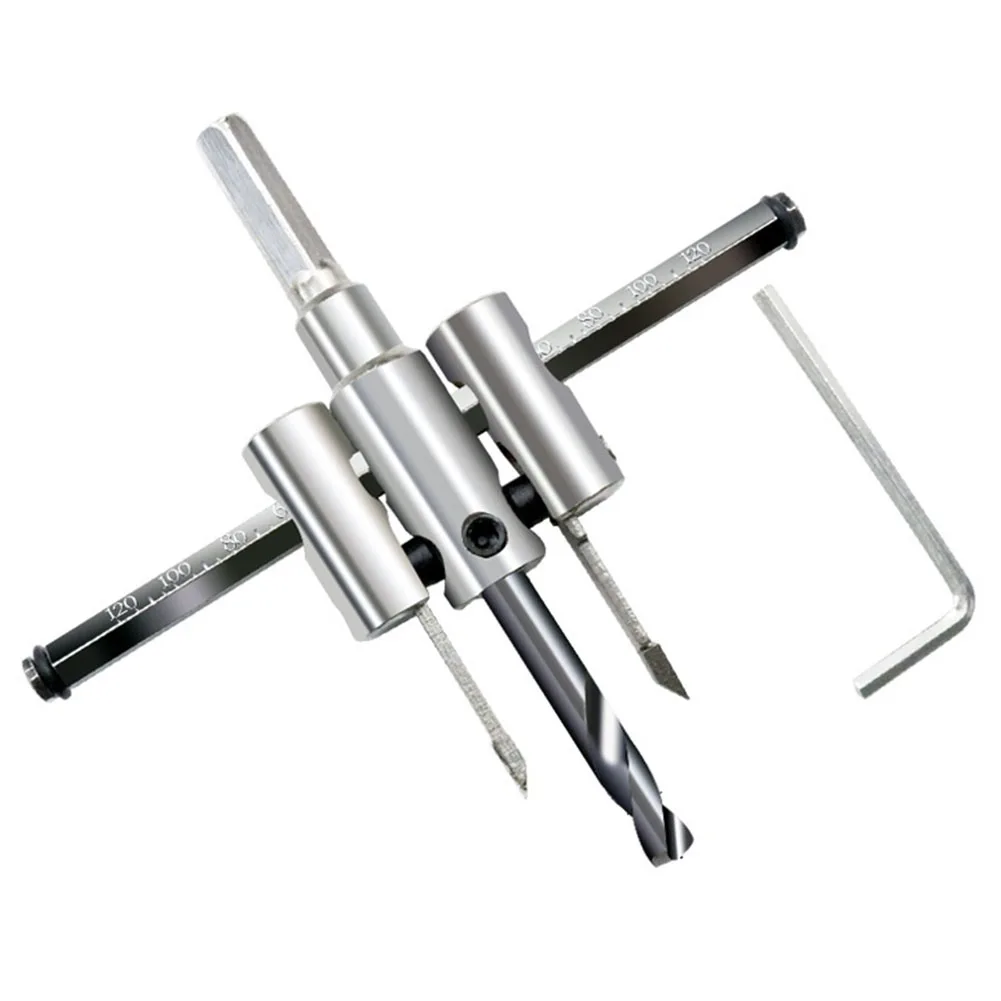 120-300mm-Alloy-Adjustable-Circle-Hole-Cutter-Wood-Drill-Bit-Saw-Round ...