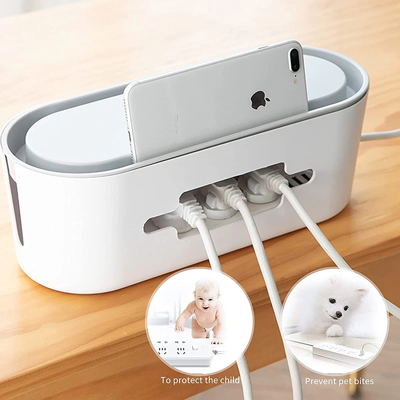 Electronics-Cable-Storage-Box-Plug-Wire-Organizer-Storage-For-Charger ...