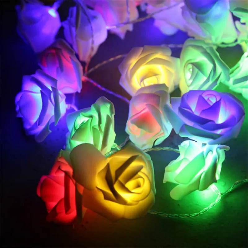 USB-Battery-Operated-LED-Rose-Flower-String-Lights-Artificial-Flower ...