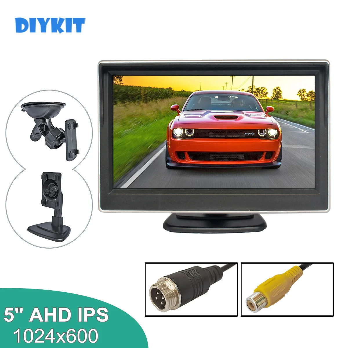 DIYKIT-1024x600-5-polegada-AHD-IPS-4Pin-RCA-Rear-View-Monitor-Do-Carro ...