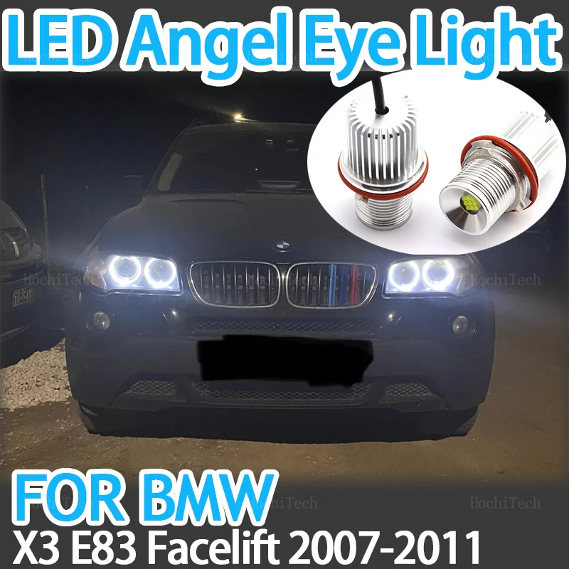 Angel Eyes Halo Ring LED Headlight Bulbs White for BMW E83 X3 facelift ...