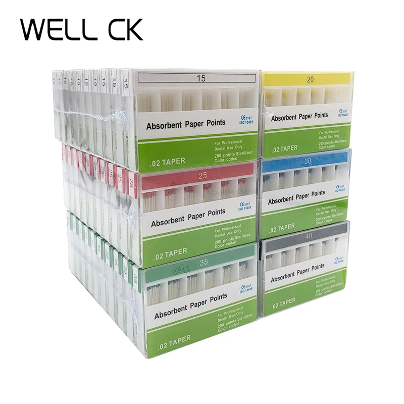 10 Boxes Dental Absorbent Paper Points Sterile Sizes 02 04 06 F1 F2 F3 ...