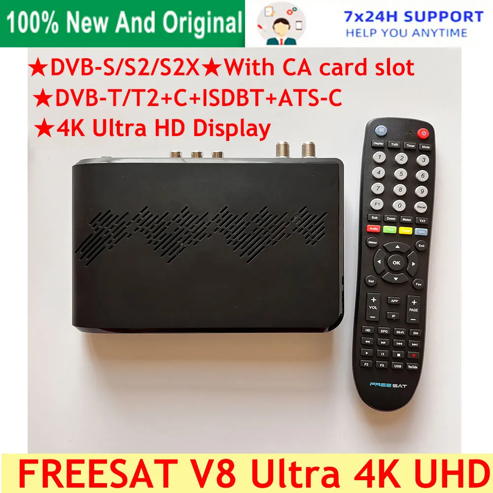 [Genuine] New FREESAT V8 Ultra Built-in FunCam DVB-S/S2/S2X+T/T2 ISDB-T ...