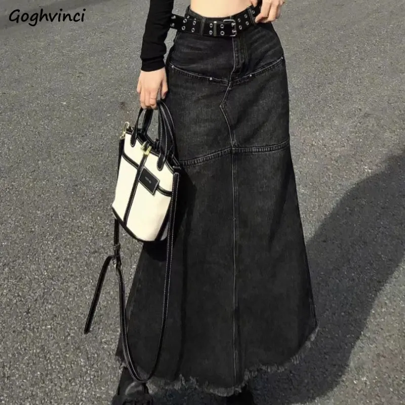 Faldas-vaqueras-de-cintura-alta-para-mujer-ropa-de-calle-americana ...