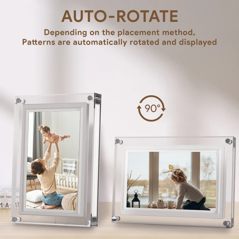 Acrylic-Digital-Smart-Photo-Frame-5Inch-Transparent-Digital-Display ...