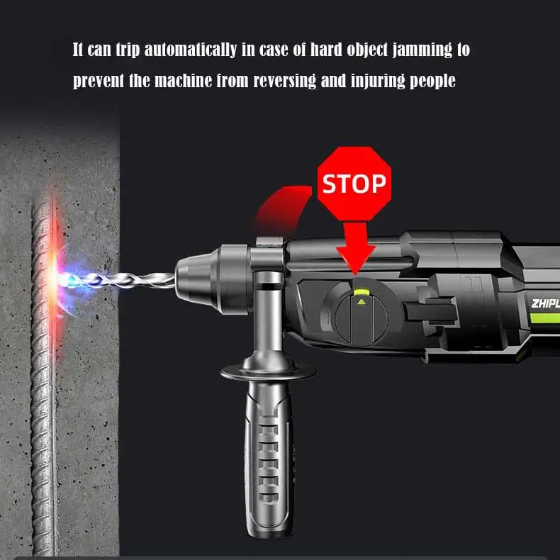 Wired high power portable electric drill, electric hammer and electric ...
