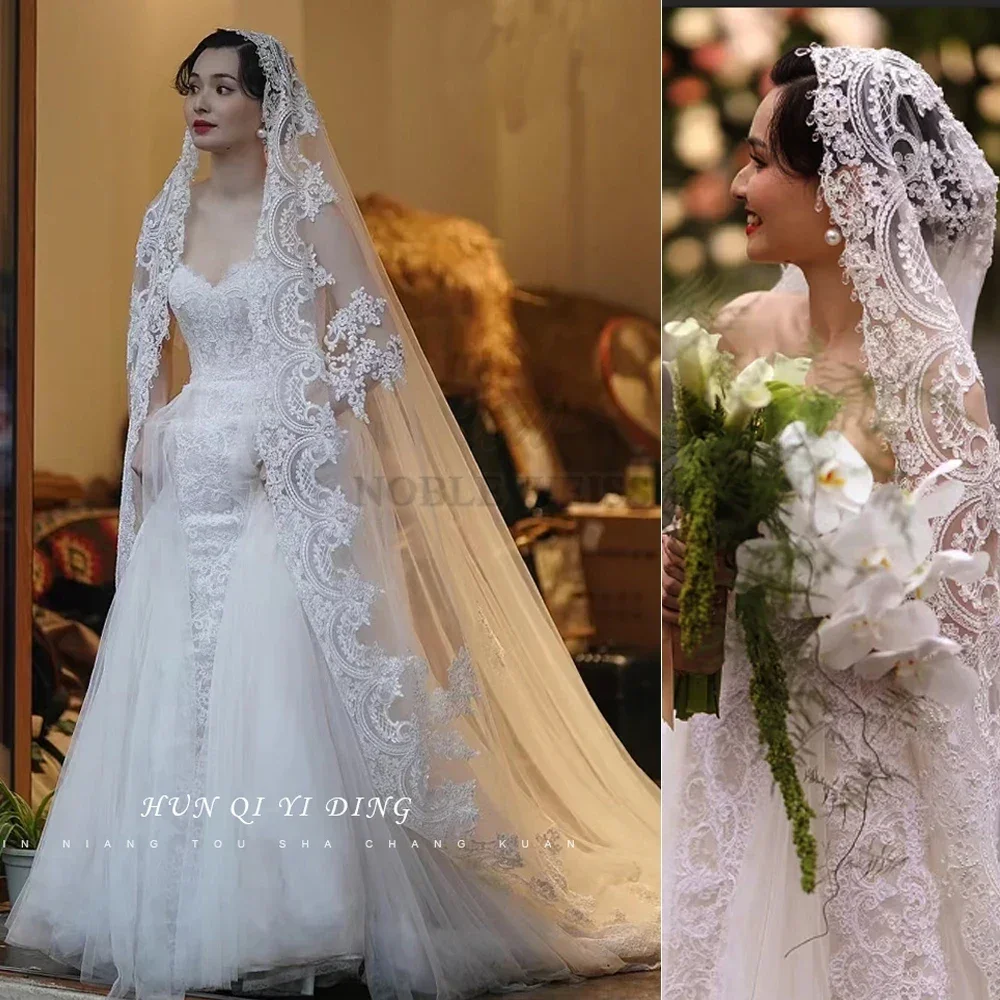 Velo-de-novia-largo-de-encaje-1T-velos-de-novia-largos-apliques-de ...