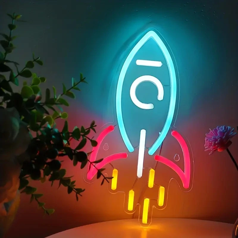 Rocket-Neon-Sign-Space-Shuttle-LED-Sign-Light-For-Wall-Decor-USB ...